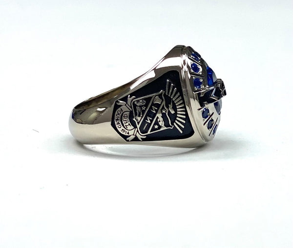 10K White Gold Round Sigma ring - Blu Culture Collections
